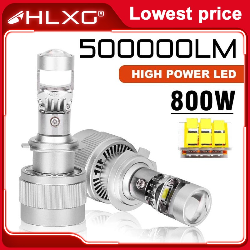 Lâmpada Projetora H4 H11 Mini Bi LED Projetor 500000LM Lâmpadas Para ...