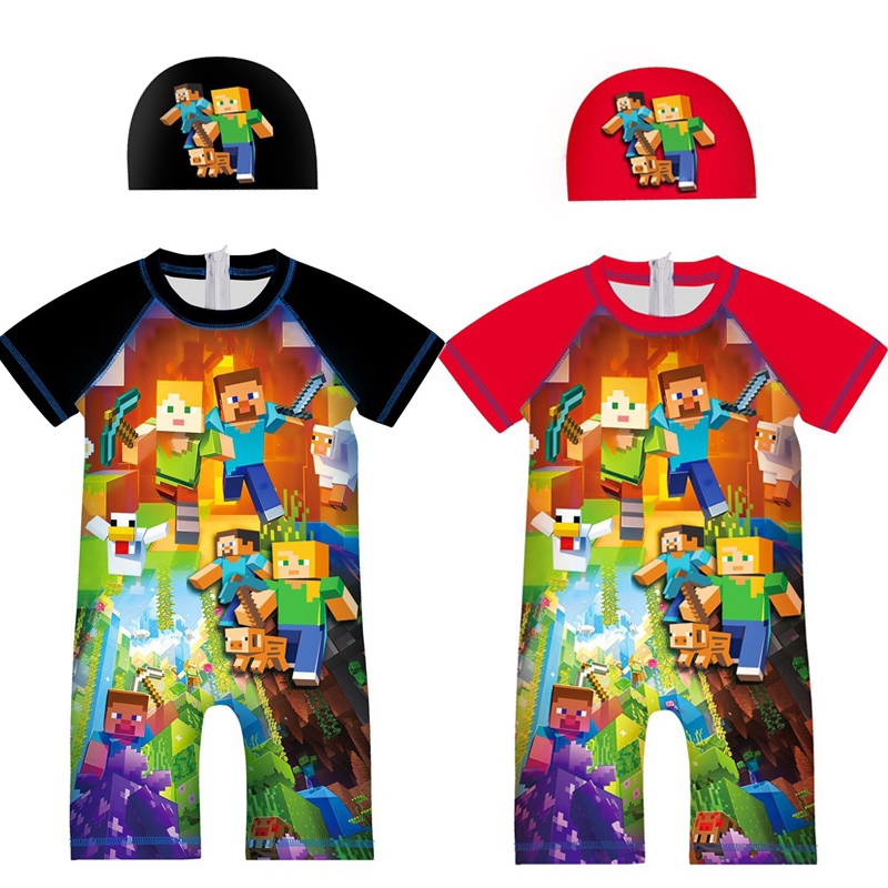 Desenho Animado Anime 2-8 Anos Minecraft Summer Children's Swimwear ...