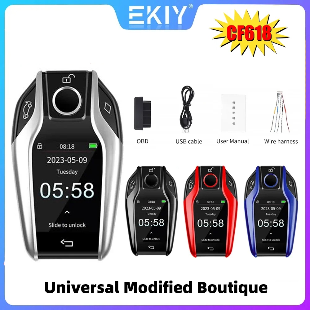 EKIY CF618 Tela LCD Universal Remota Sem Chave Para Carro Inteligente ...