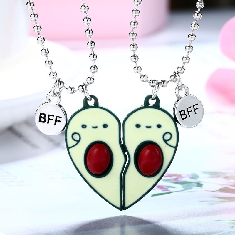 Novo Colar BFF 2Pcs/Set Lindo Abacateiro Em Forma De Coração Melhor ...