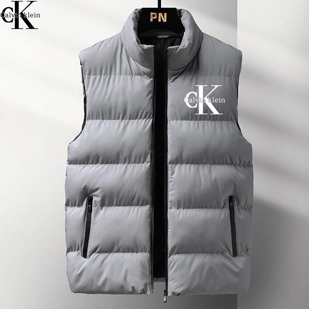 Novo 2024 (M-5XL) C1-K1 Casaco De Colete Calvinn Kleinn Homens Slim Fit Stand Colarinho Casacos ...