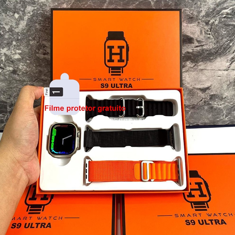 Smart Watch 3 Straps set Men Women 49MM Bluetooth Chamada De Freqüência ...