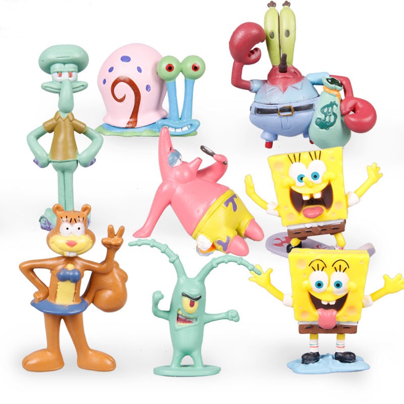 Cartoon Patricks Star esponjas Anime Bonecos Miniatura bobs Modelos ...