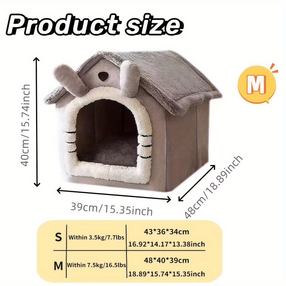 Canil Ninho de Gato Ninho de Inverno Semi-Fechado Ninho Quente Casa do ...