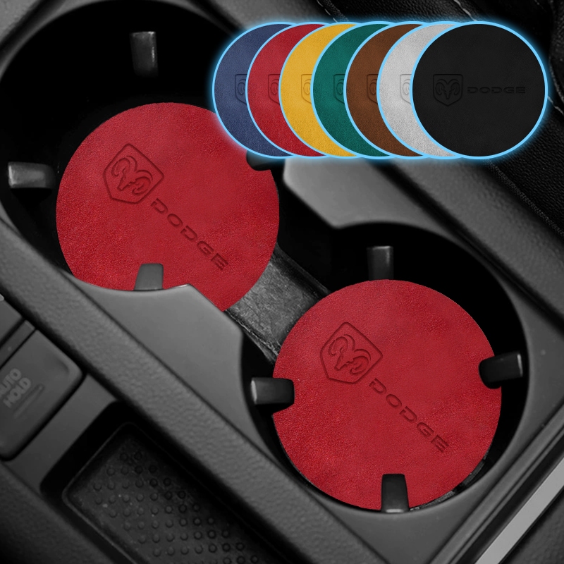 2 Pçs High-end Camurça Carro Coaster Impresso Emblema Do Suporte De ...