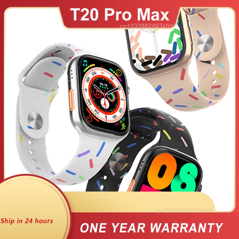Original T20 PRO MAX 2pcs Alças Smart Watch 9 BT Chamada De Música Jogo ...