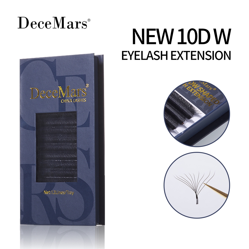 DeceMars Black New 10D-Extensão De Cílios Em Forma De W (12 Linhas ...