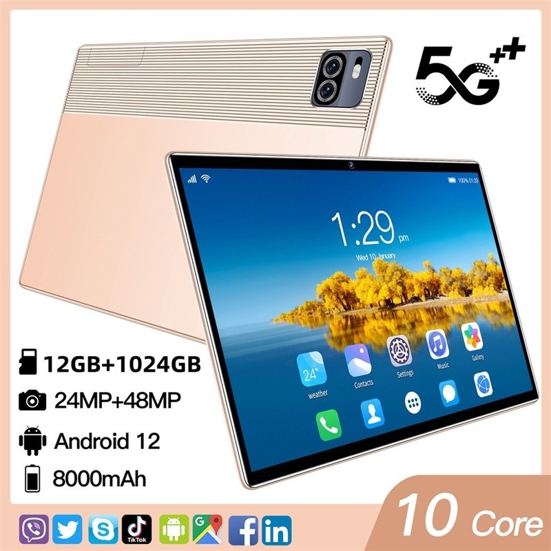 2023 Nova Atualização Android 12.0 Tablet 12 Polegadas 12G + 1024Gb ...