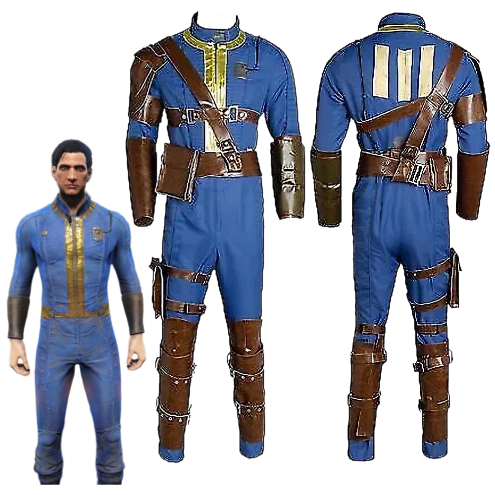 Fallout 4 Nate Vault 111 Fato De Salto Azul Cosplay Completo - Faz a Boa!