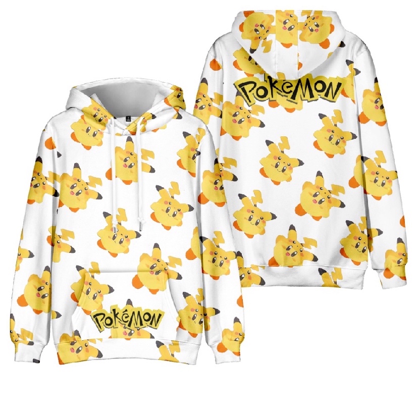 2024 Pikachu Hooded Sweatshirt Pikachu Pikachu Pikachu Crianças Adulto ...