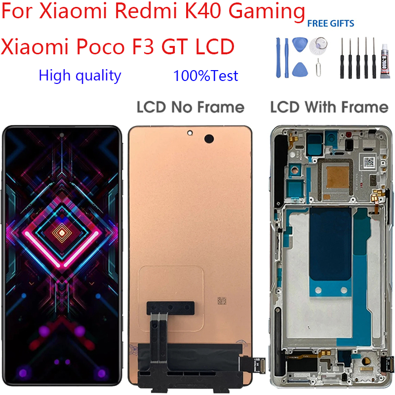 Para Xiaomi Redmi K40 Gaming/Poco F3 GT Tela LCD Display Touch Panel Digitalizador Montagem Do ...