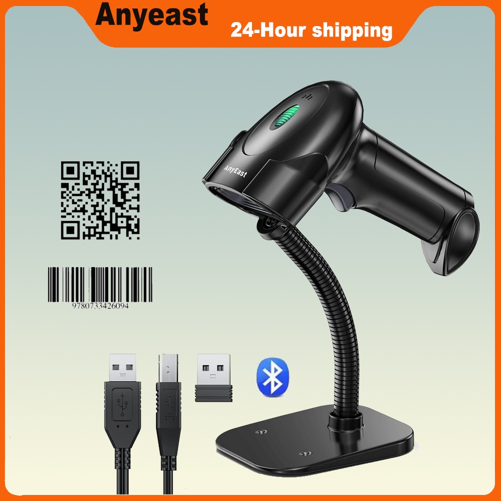 Leitor De Código De Barras Com Suporte Bluetooth E Sem Fio , Inventário 2D 1D QR Para POS De ...