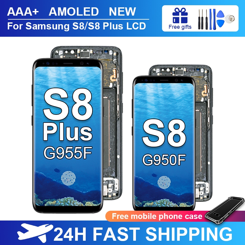 Adequado para Samsung S8 Plus G955f com moldura sem defeitos 100% Original AMOLED Touch Screen ...