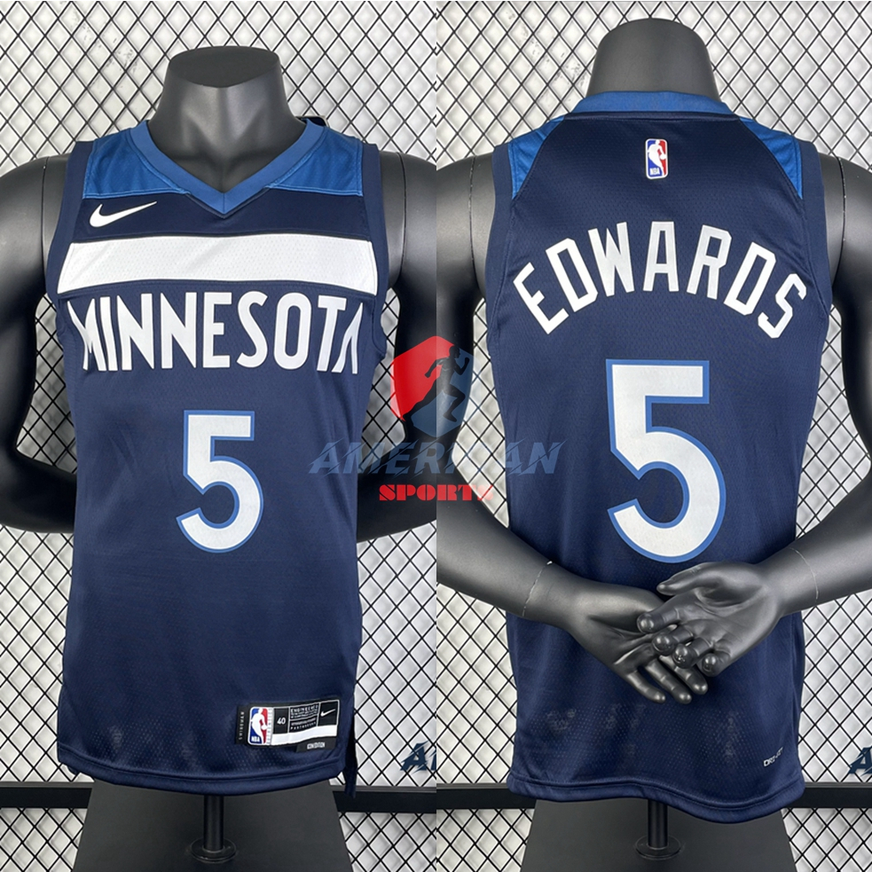 Camisa NBA Minnesota Timberwolves Anthony Edwards White/Blue Swingman ...