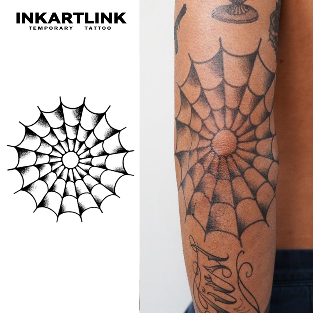 Adesivos Temporários De Tatuagem Da Teia De Aranha Mágica De Longa