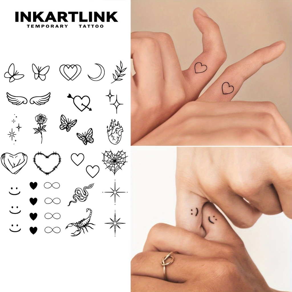 Henna Finger Tattoo 18 Adesivos Temporários De Tatuagem Mágica De