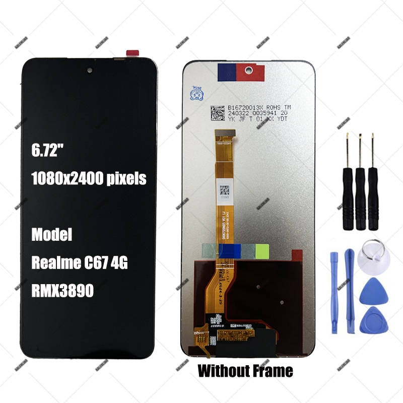 Para Realme C67 C65 C71 C75X C75 4G 5G Display LCD Tela De Toque ...