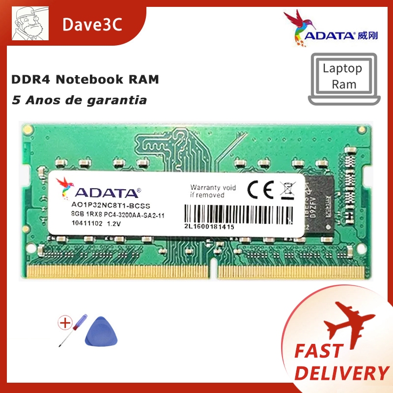 Adata ddr4 Notebook Memória 4gb 8gb 16gb 3200mhz 2666mhz 2400mhz 2133mhz RAM - Faz a Boa!