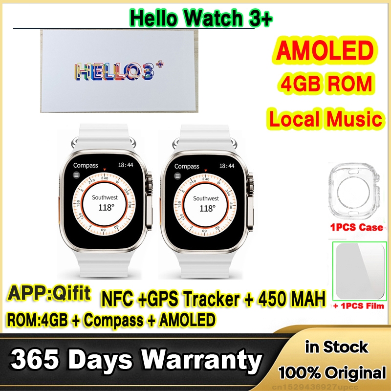 AMOLED Relógio Hello 3 Plus Inteligente Original 4GB ROM NFC Bússola ...
