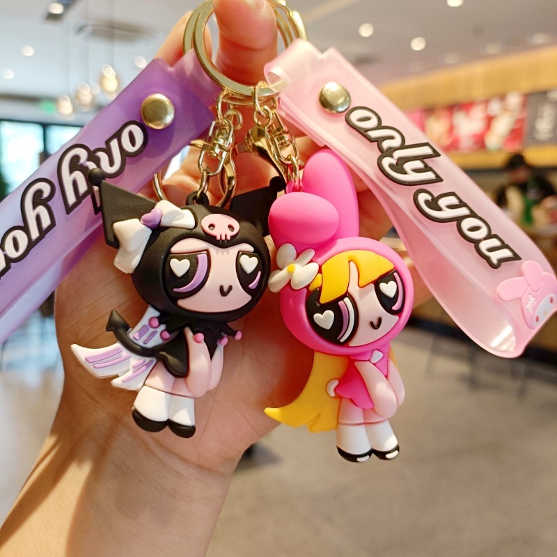 Sanrio Powerpuff Girls Dress Up Chaveiro de Mochila Fofinha Chaveiro de ...