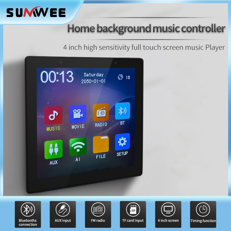 4 Polegadas Bluetooths De Fundo Música HD Touch Screen Amplificador De ...