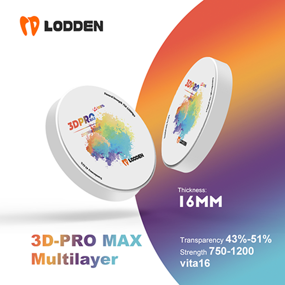 LODDEN 3D Pro Max Bloco De Zircônia Dentária 98x16mm Multicamadas Para ...