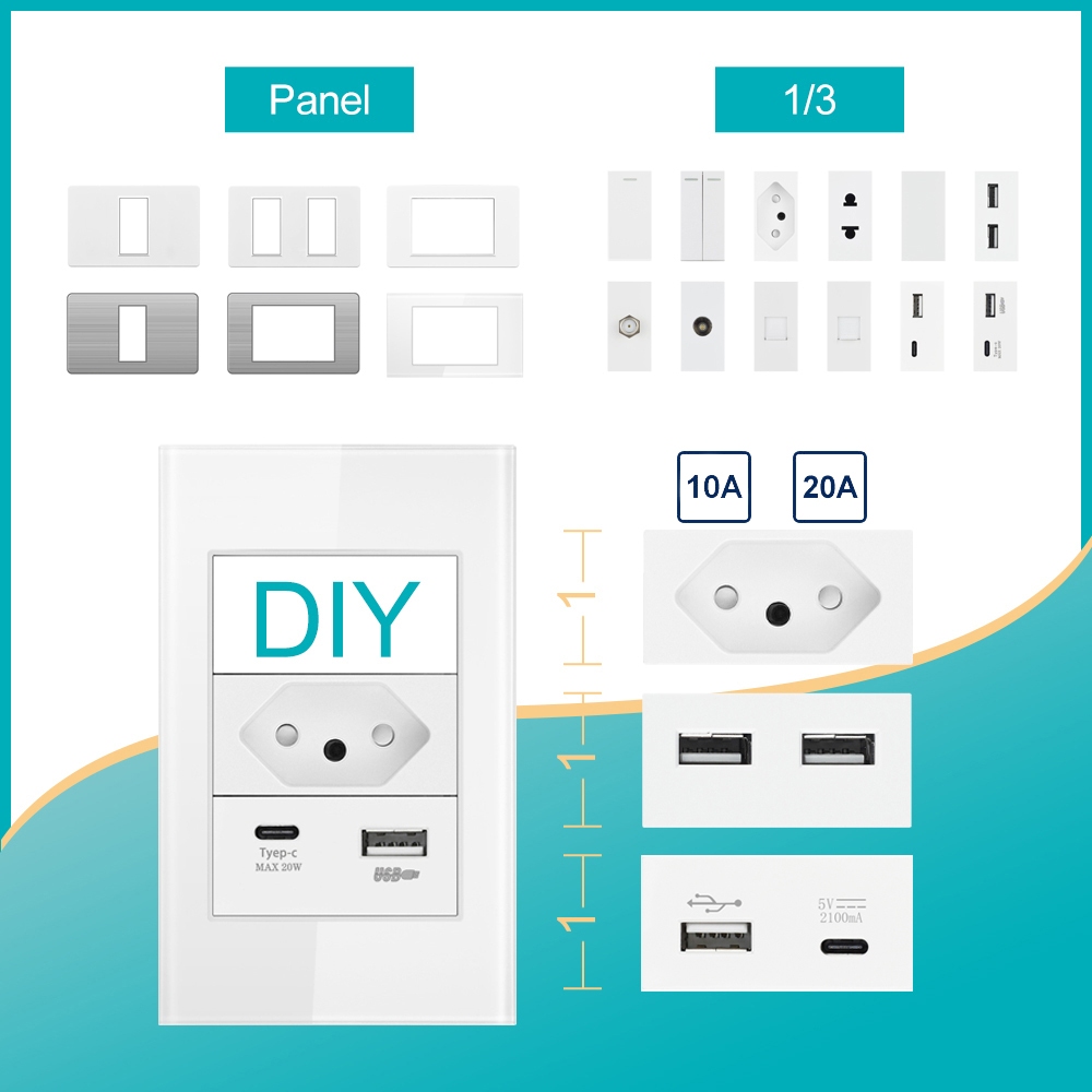 Viswe tomada usb tomada com usb tomada usb parede tomada com entrada ...