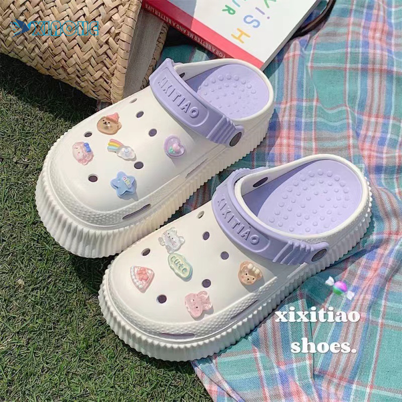 crocs Chinelos De Sola Macia Com Padrão Animal Da Moda 2024 Novo Estilo ...