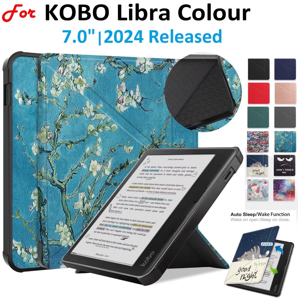 Para KOBO Libra Color 7.0" 2024 Padrão De Capa De Couro Com Suporte ...