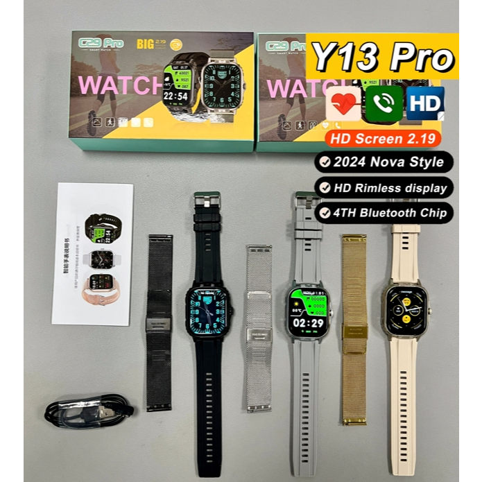 Y13 Pro Smart Watch 2.19 Polegadas Tela Full Touch Screen Cor Bluetooth ...