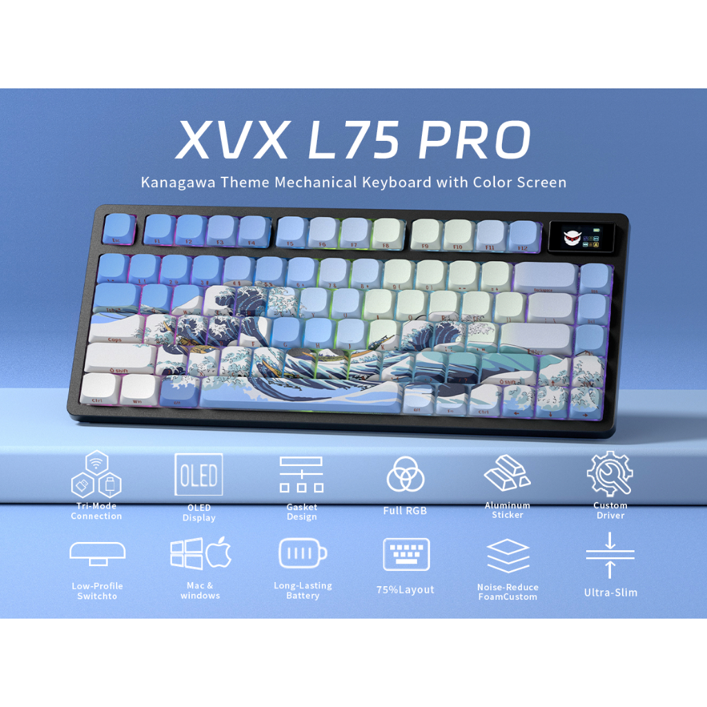 XVX L75 Pro Teclado De Jogo Mecânico Com Gaxeta De Baixo Perfil ...