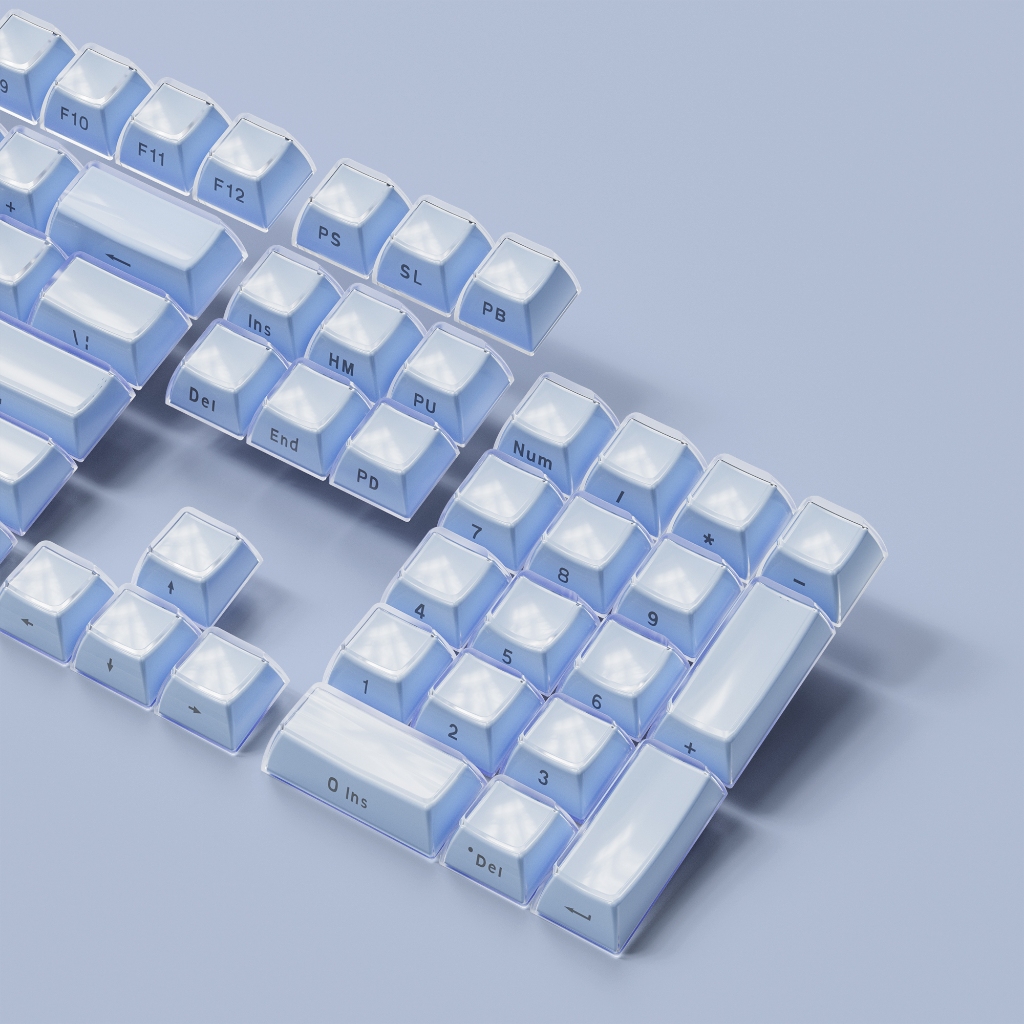 X xvx Blue Crystal Jelly Keycap Side Gravado Keycap Keycap 113 Teclas ...