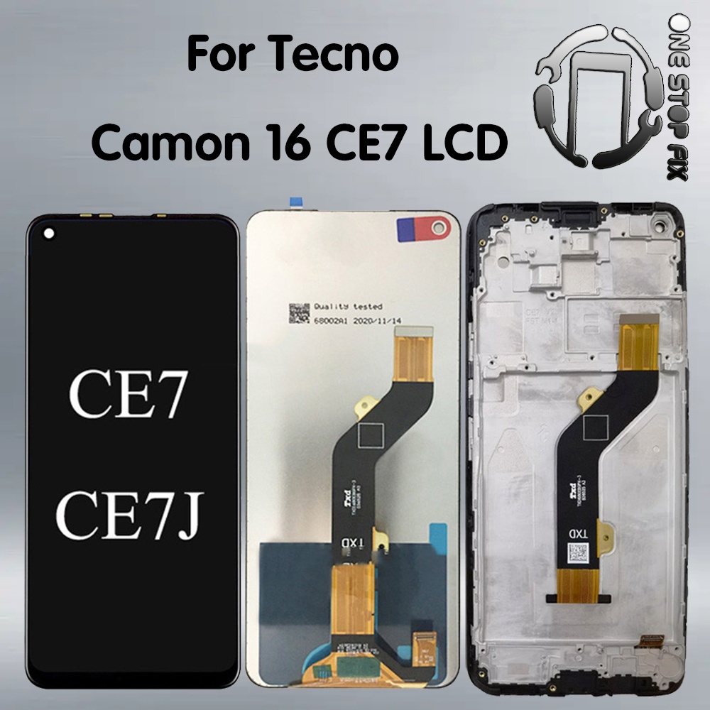 Preto 6,8 Polegadas Para Tecno Camon 16 CE7 CE7j CE9h Display LCD Digitalizador De Tela Sensível ...