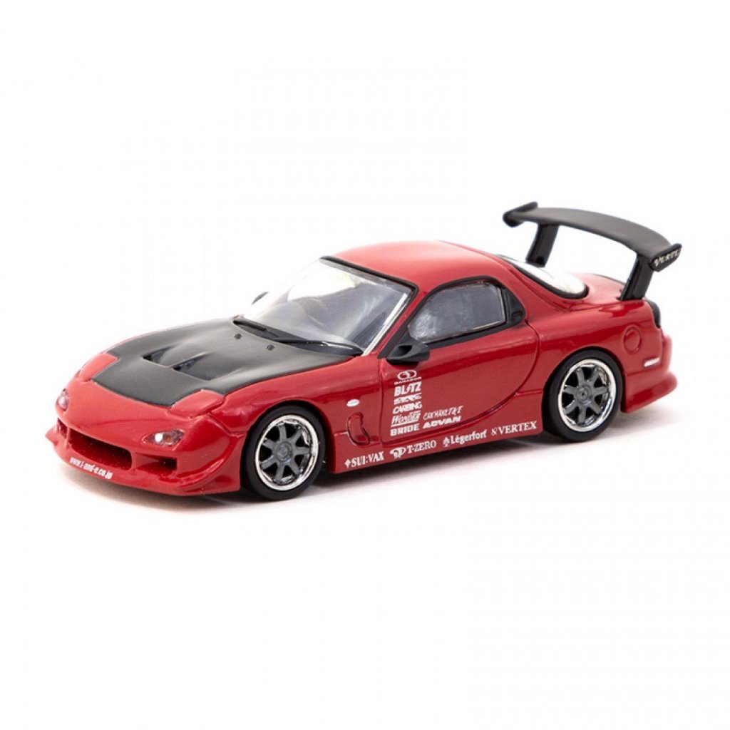 Tarmac Works T64G-022-RE 1/64 VERTEX MAZDA RX-7 FD3S Escala Vermelha DIECAST Modelo Carro ...