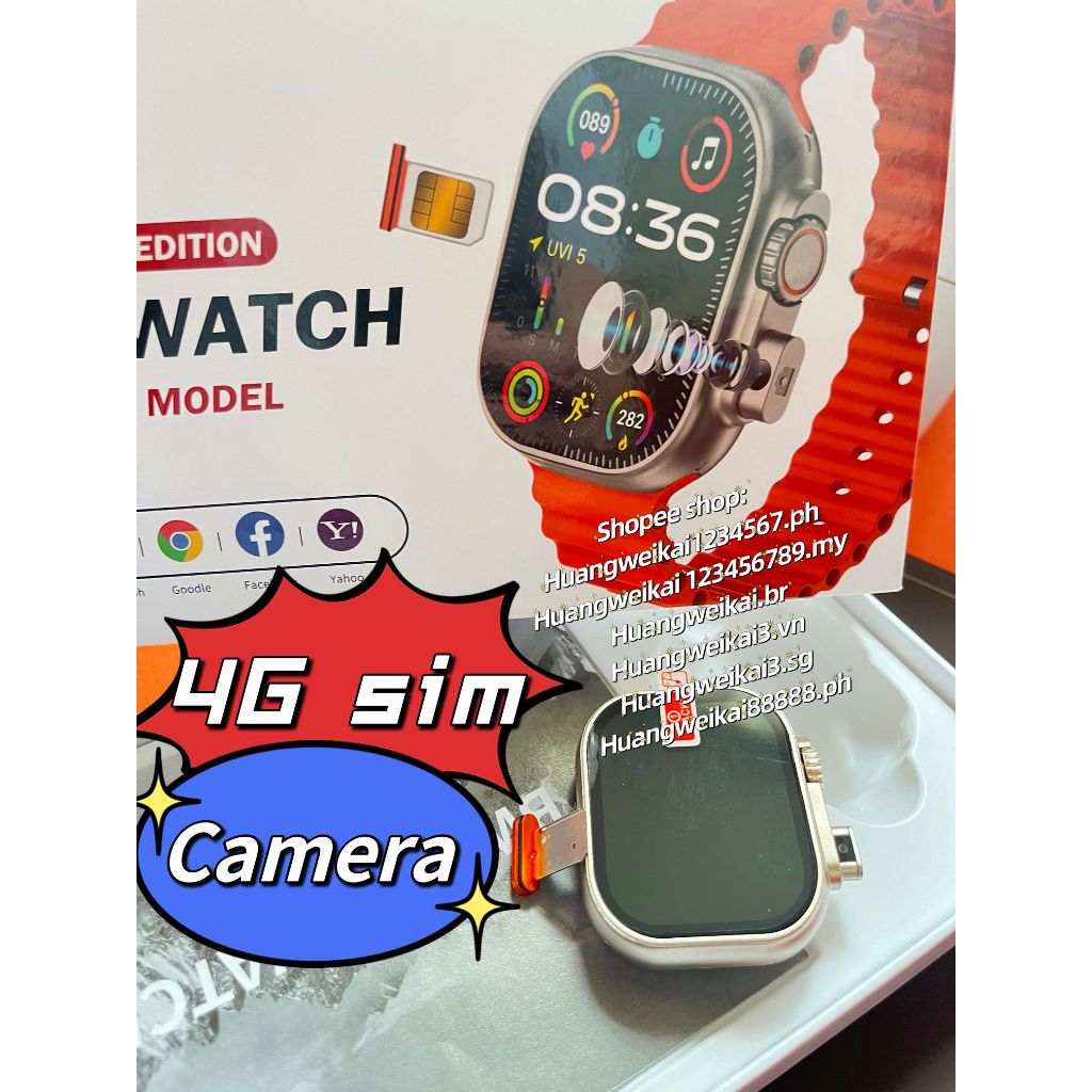 4G SIM card 】 TOP ultra2 Smart watch Homens Mulheres Assistir Tela ...