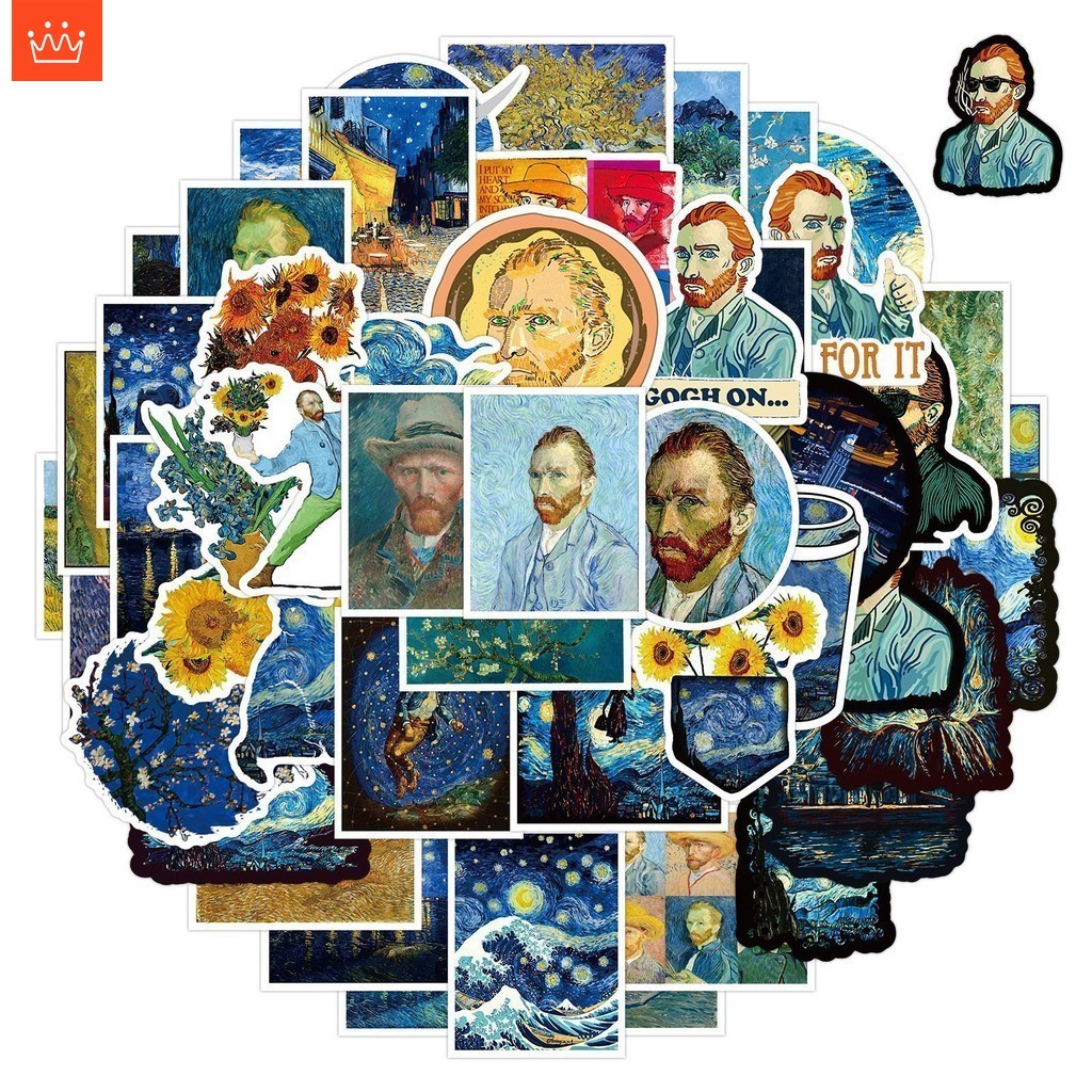 J· Adesivos de Van Gogh Painting Arte Autocolantes À Prova d'Água ...