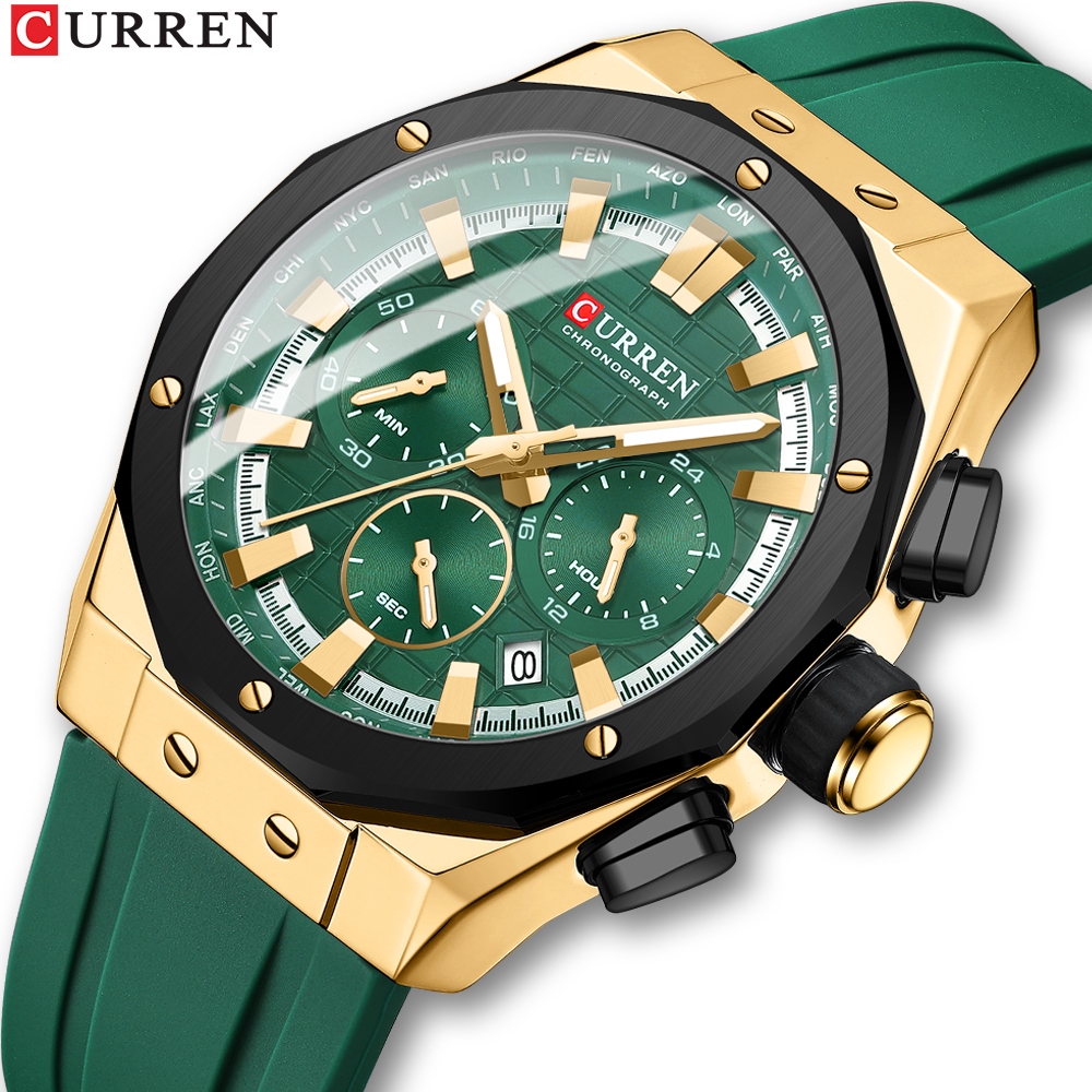 CURREN Relógio Masculino Marca Original Chronograph Ponteiros Luminosos ...