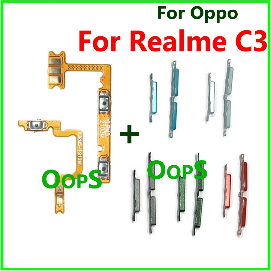 Botão De volume De Energia Flexível Para Telefone Realme C3 ON OFF ...