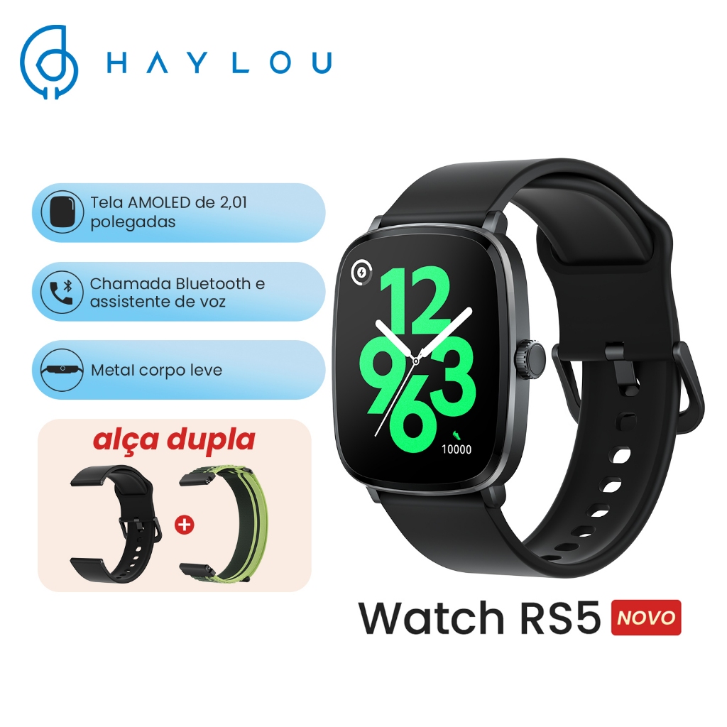 Haylou RS5 SmartWatch 2.01"AMOLED BluetoothCalling À Prova D'água ...