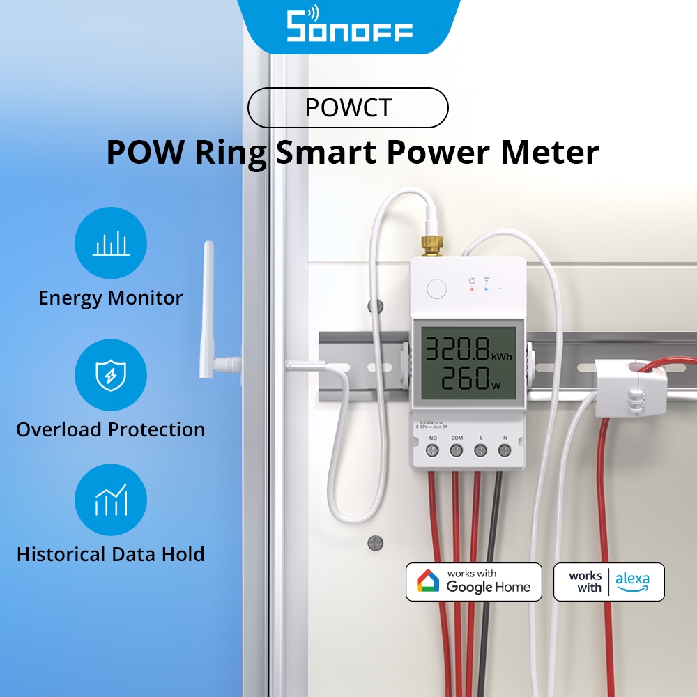 SONOFF POWCT 100A Max WiFi POW Ring Medidor De Energia Inteligente De ...