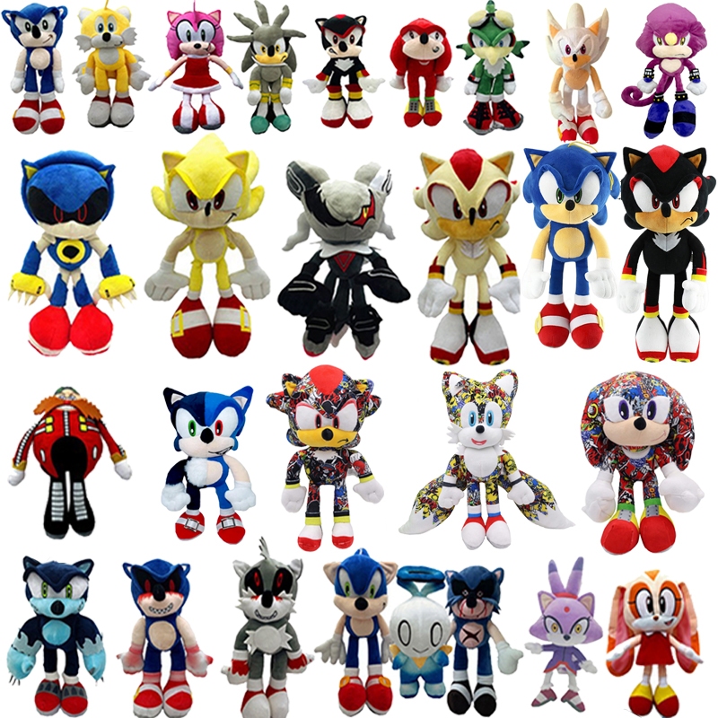 Novo Estilo Sonic Brinquedo De Pelúcia Macio Super Shadow Sonic 30-38CM ...