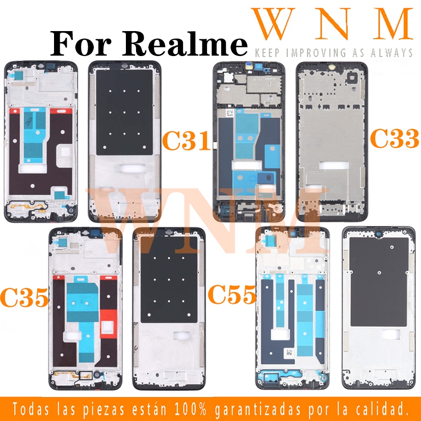 Para OPPO Realme C31 C33 C35 C55 Tela Frontal Moldura Intermediária LCD ...