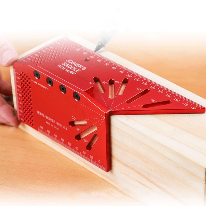 Aluminum Alloy Scribing Ruler Woodworking Square Size Measure Ruler ...