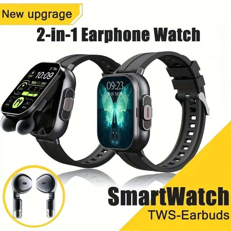 2024 Novos Fones De Ouvido Sem Fio 2 Em 1 TWS 2.01 Polegadas NFC Smart Watch Heart Rate ...
