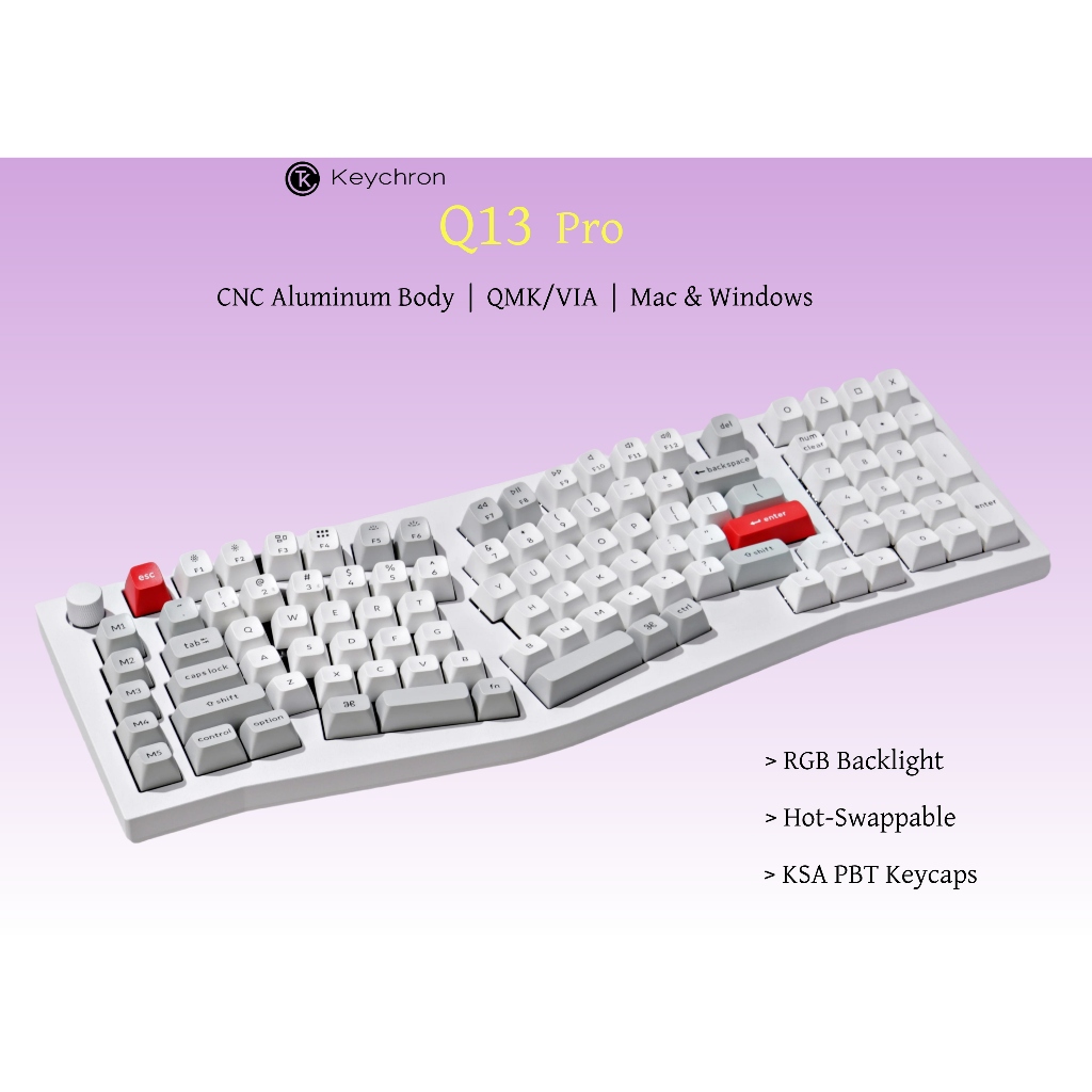 Keychron Q13 Pro (Alice Layout) Programa QMK/VIA Teclado Mecânico ...