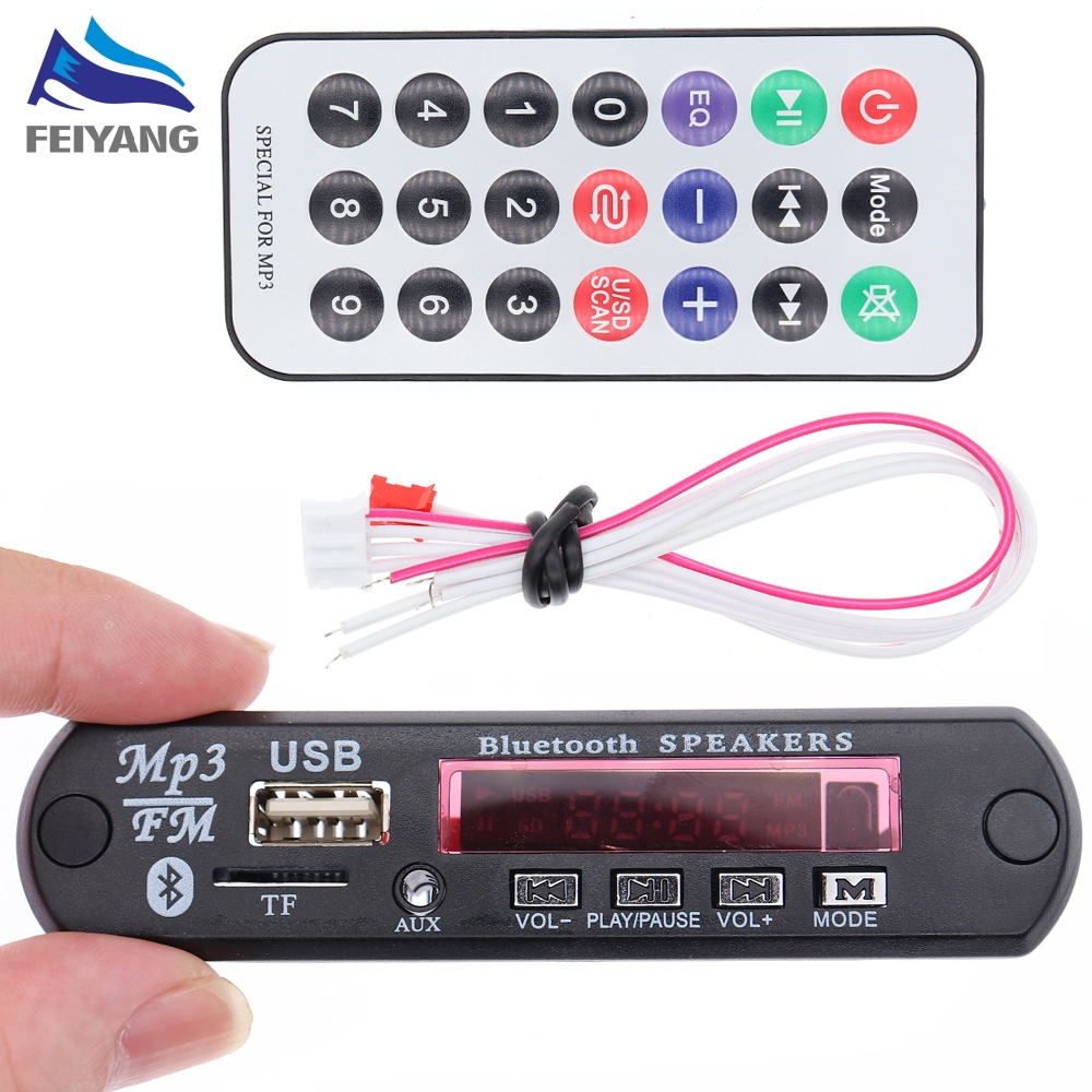 Placa Decodificadora De Áudio Carro MP3 5V 12V MP3 WMA Sem Fio ...