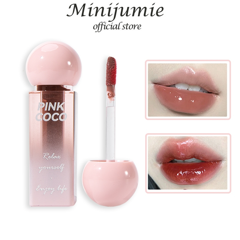 PINK COCO Mirror lip Glaze Lipstick Batom Coreano Plumping Glossy ...