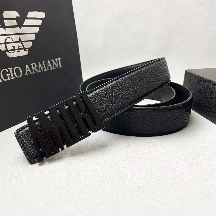 Cinto Armani Cinto de couro genuíno Fivela interna de couro de vaca ...