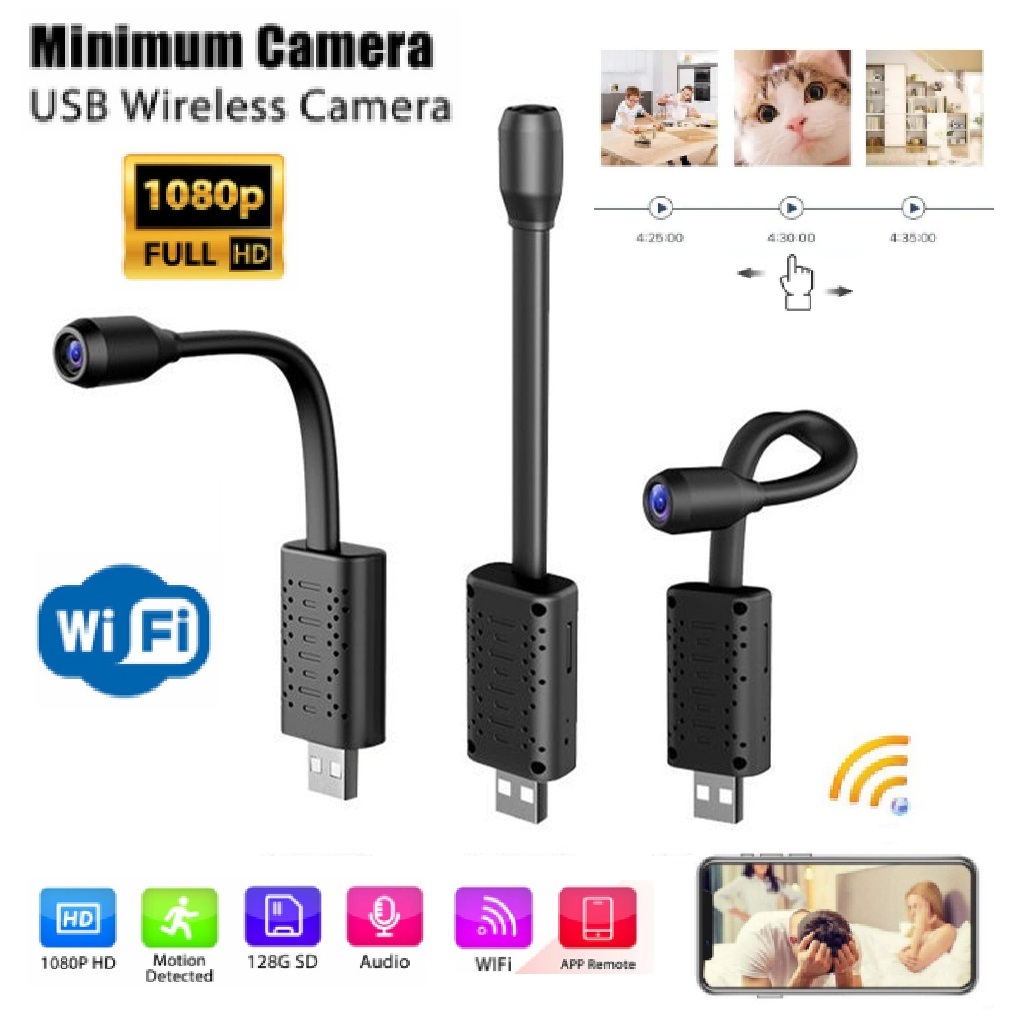 Gravador De Pequenos Movimentos Microcâmera U21 HD Mini Câmera USB Wifi ...