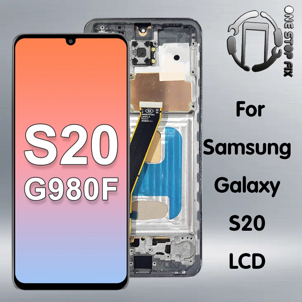 Qualidade TFT Com Moldura Para Samsung S20 LCD G980 G980F G980F/DS Tela ...